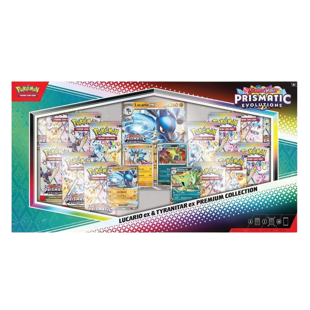 Prismatic Evolutions Lucario ex & Tyranitar ex Premium Collection ...
